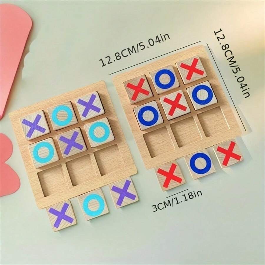 Kids Intelligence Wooden XXOO Tic Tac Toe Chess, Logical Thinking ...