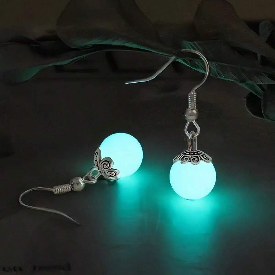 Minimalist Glowing Beaded 3D Luminous Pearl Party Earrings, Creative ...