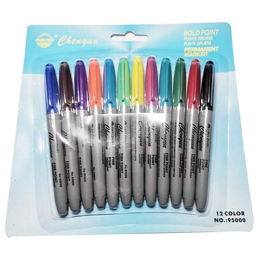 Colored Permanent Markers Set, Quick Drying And Fade Resistant Fine Tip ...
