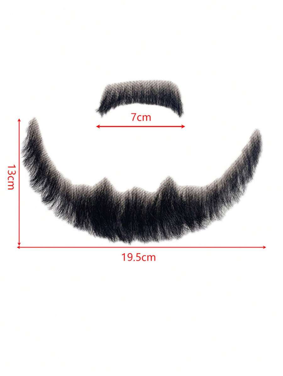 Barba simulada con pelo natural para hombres, barba falsa invisible de ...