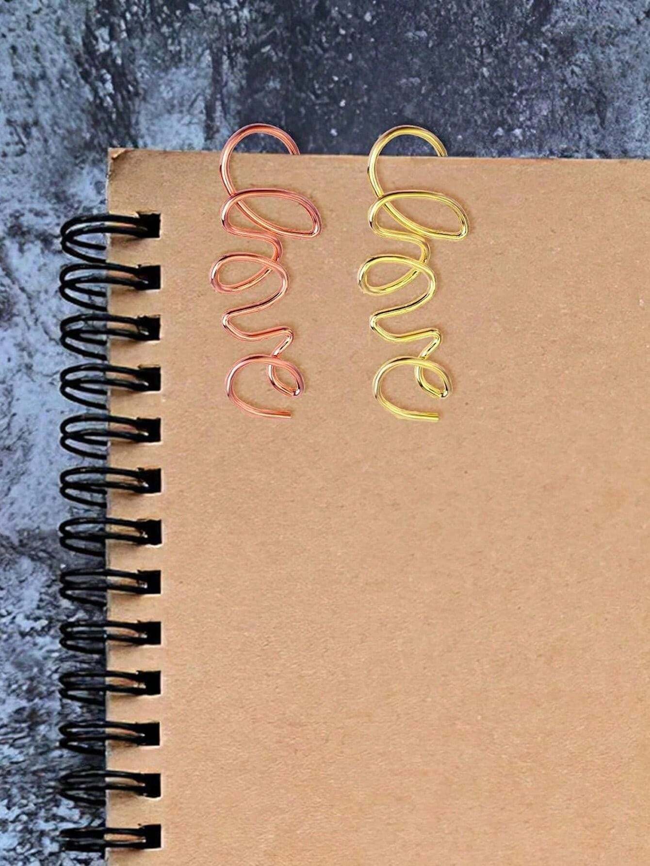 20 Pcs Gold Love Paper Clips Heart Shaped Paperclips Smooth Finish ...