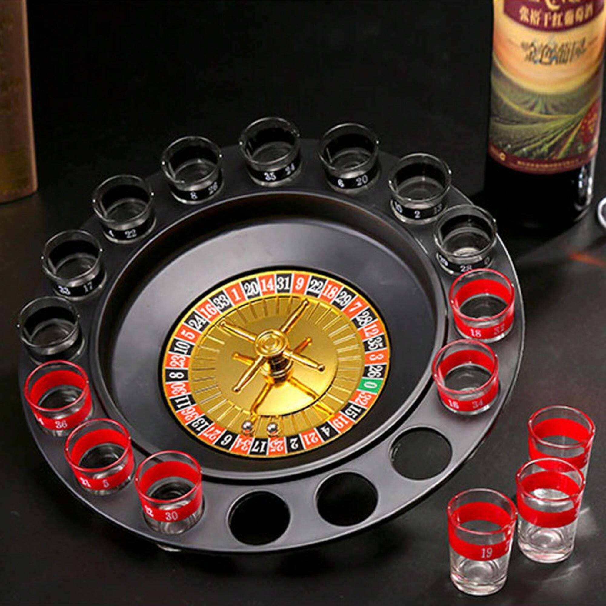 16-Slot (Includes Shot Glass) Black Russian Drinking Spin Roulette ...