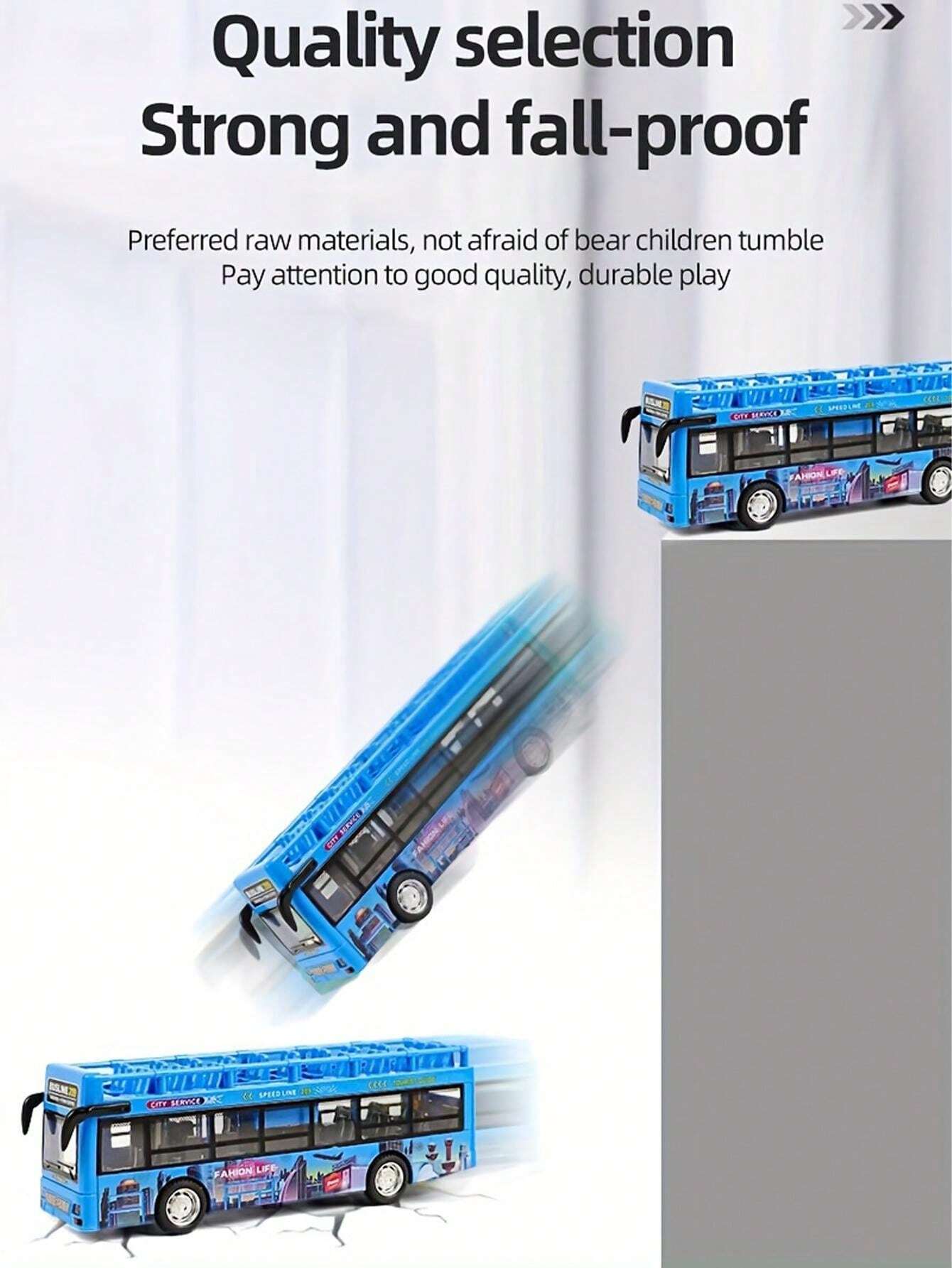 1 Pc Sightseeing Bus Car.Inertia Anti-Fall Simulation Bus With Music ...