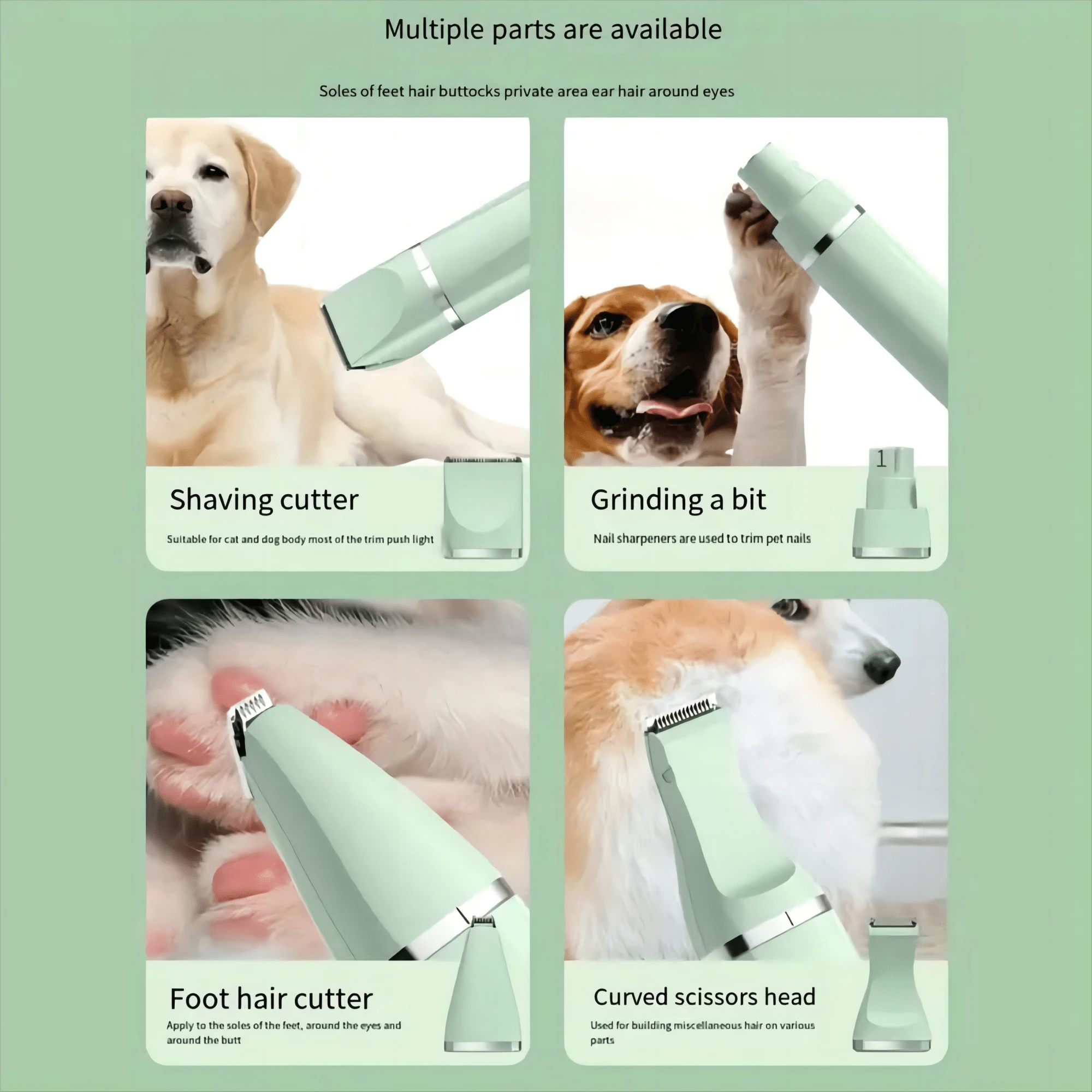Pet Trimmer, Rechargeable Pet Clippers For Dogs - Professional Grooming ...