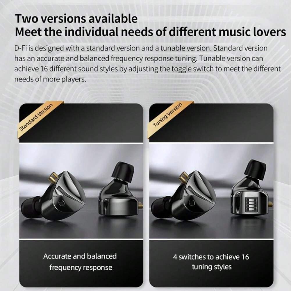 KZ KZ DFi D-Fi Wired Best In Ear IEMs HiFi Earphones 4 Level Tuning ...