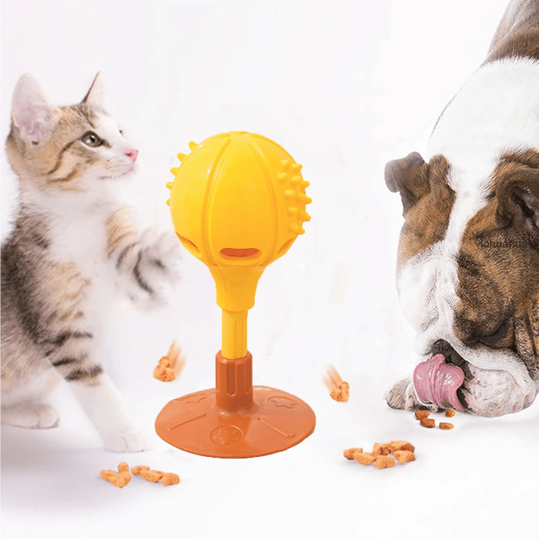 Pet Cat Dog Roly Poly Food Dispensing Toy Ball, Chicken Leg Chew Stick ...