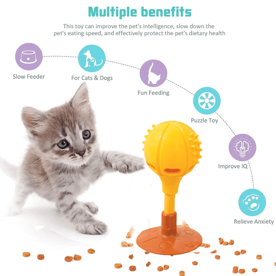 Pet Cat Dog Roly Poly Food Dispensing Toy Ball, Chicken Leg Chew Stick ...