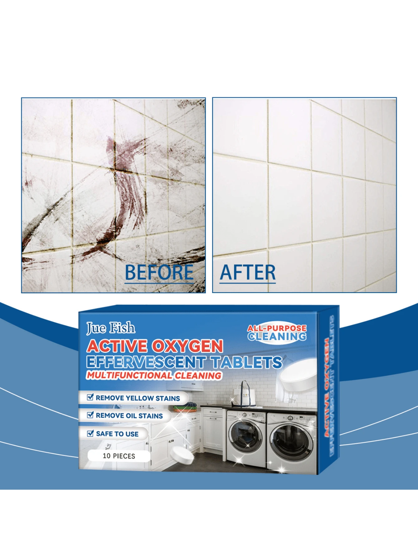 Multi-Function Oxy-Activated Cleaning Tablets, Effective For Removing ...