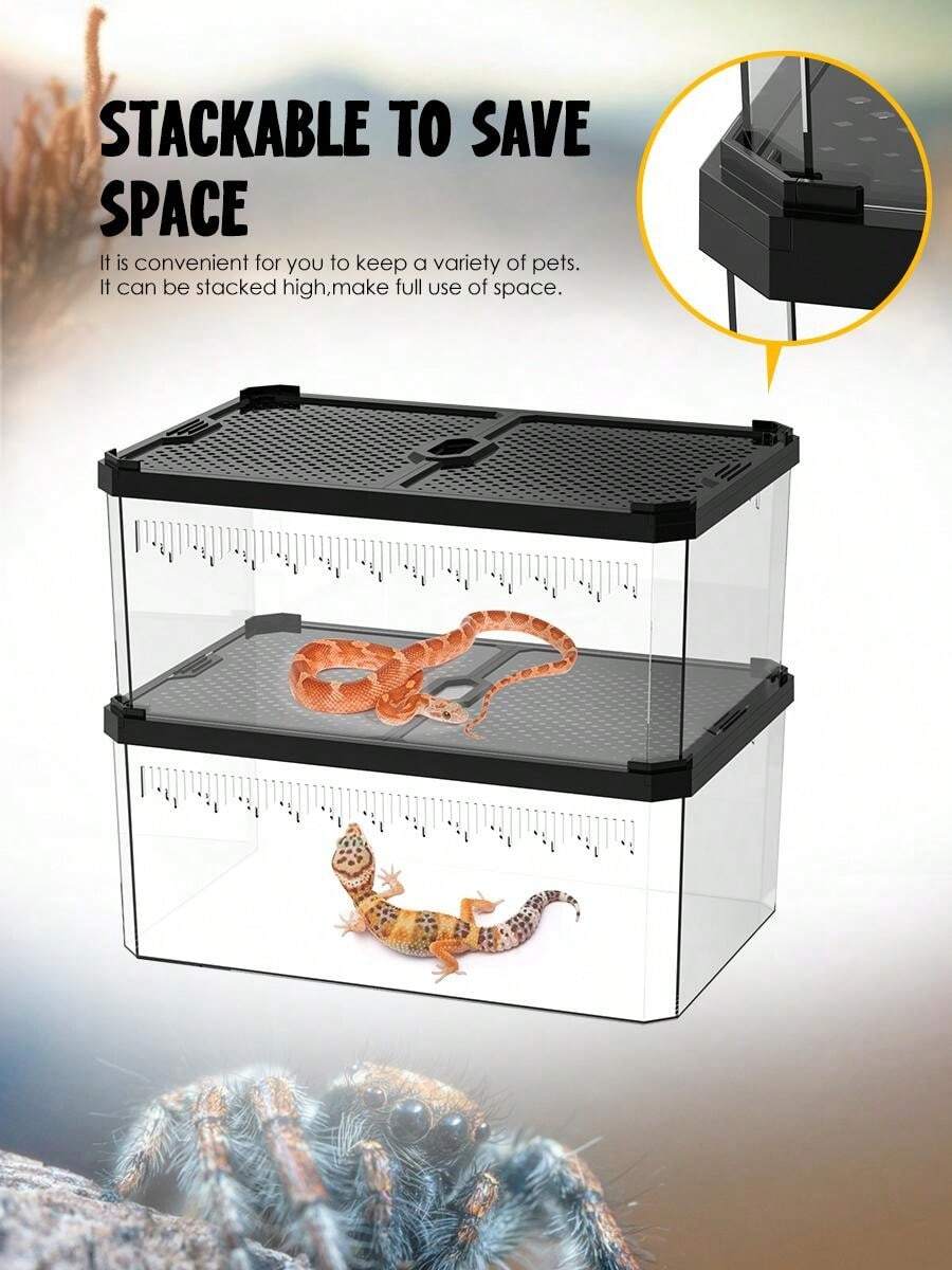 NOMOYPET Contenitore magnetico per rettili a doppia apertura scorrevole ...