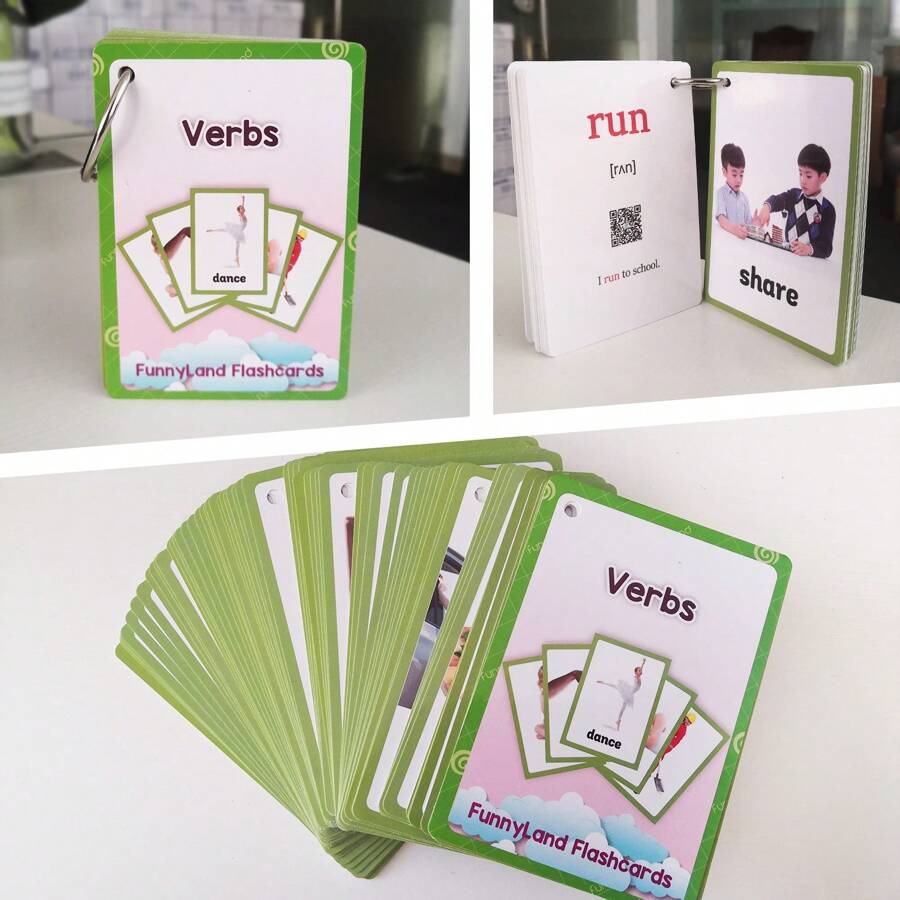 65 Cards Of Action Verbs English Learning Cards With Picture Kid ...