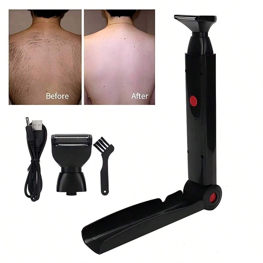 Electric Back Shaver For Men USB Rechargeable Portable Full Body Leg ...