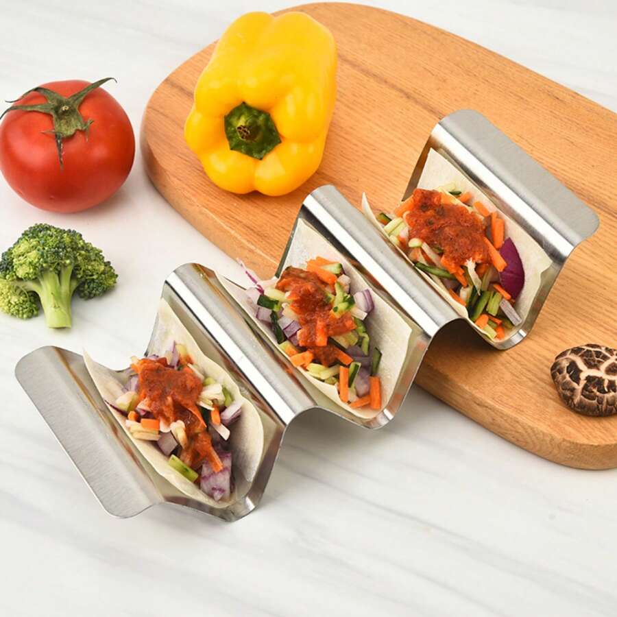 1pc Mexican Pizza Rack 430 Stainless Steel Pizza Rack Chicken Taco Rack ...