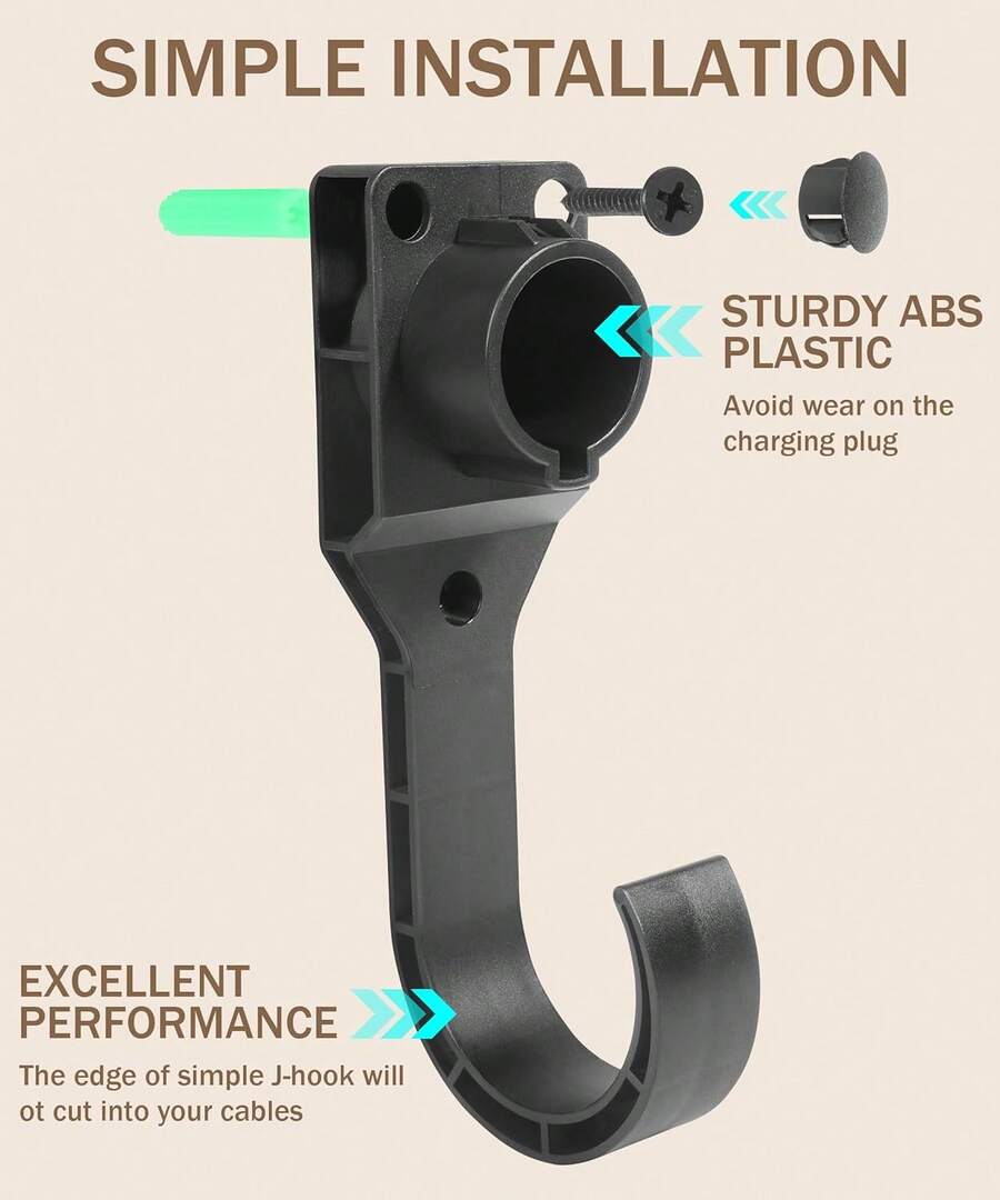 EV Charger Holder,EV Charger Cable Holder,Wall-Mount J1772 Connector ...