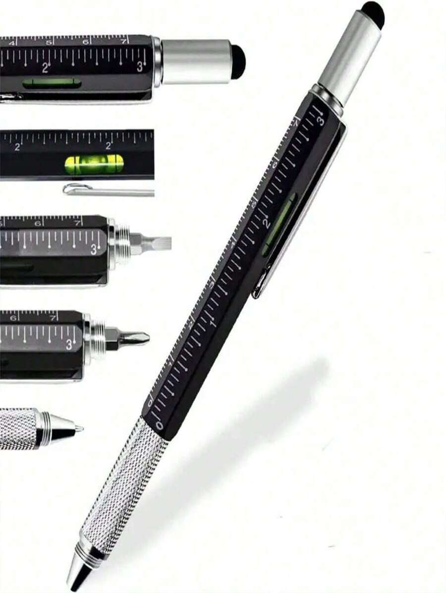6 In 1 Multifunctional Tool Pen, Includes Level, Ruler, Touch Pen ...