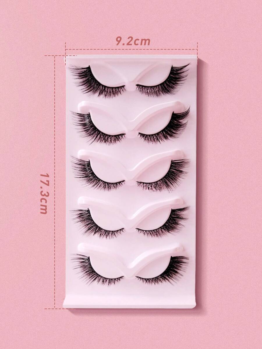 5 Pairs Cat Eyes One-Piece False Eyelashes, Thick And Long Winged Type ...