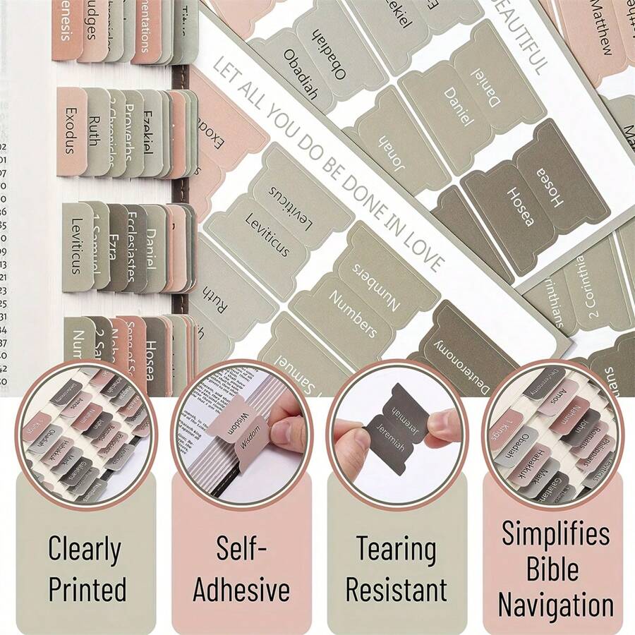 75 pezzi Linguette per indice della Bibbia, etichette adesive per ...