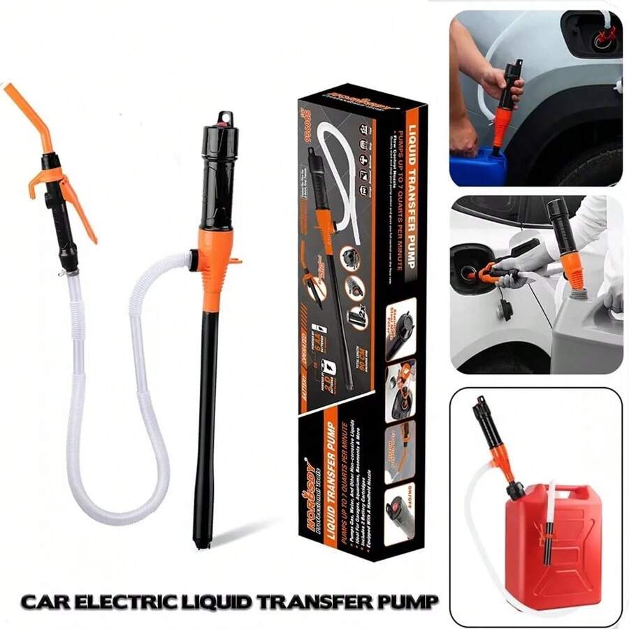 Battery Powered Electric Fuel Transfer Siphon Pump Gas Oil Water Liquid ...