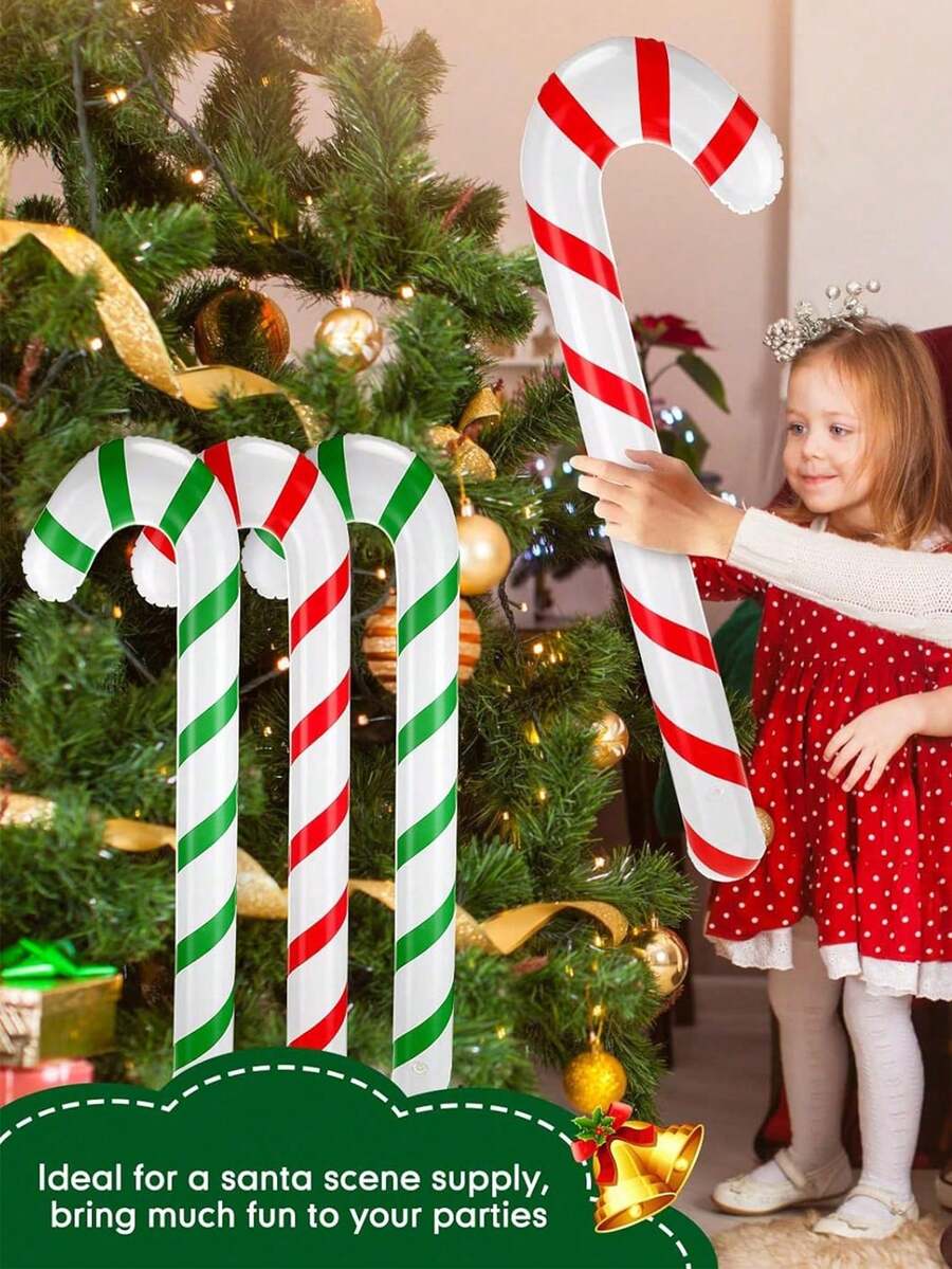 1/2pcs 35 Inch Inflatable Christmas Candy Cane For Christmas ...