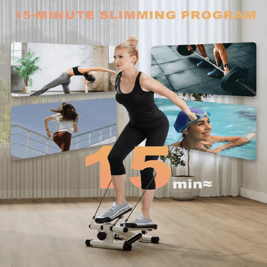 Steppers For Exercise, Adjustable Height MiniStepper With Resistance Bands, Stair Stepperwith ...