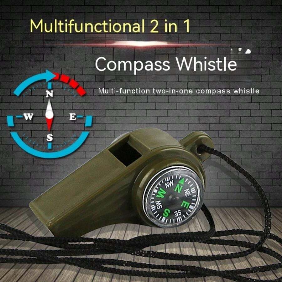 2-In-1 Multi-Functional Whistle For Outdoor Survival, High Pitch ...