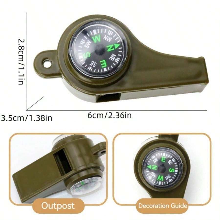 2-In-1 Multi-Functional Whistle For Outdoor Survival, High Pitch ...