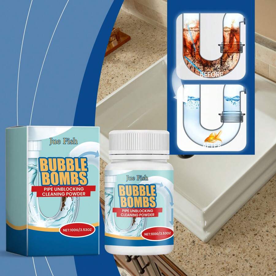 Pipe Dredge Powder Powerful Dissolves Sewage Kitchen Oil Dredge Magic ...