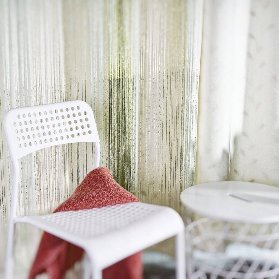 300 x 250 cm weiße Fadenvorhänge, glitzernde Fadenvorhänge, Wandvorhang ...