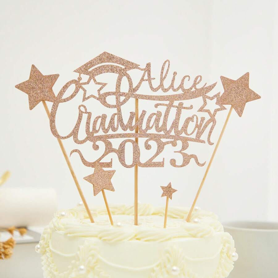 Personalized Name And Years Graduate Cake Topper, Finish School Party ...