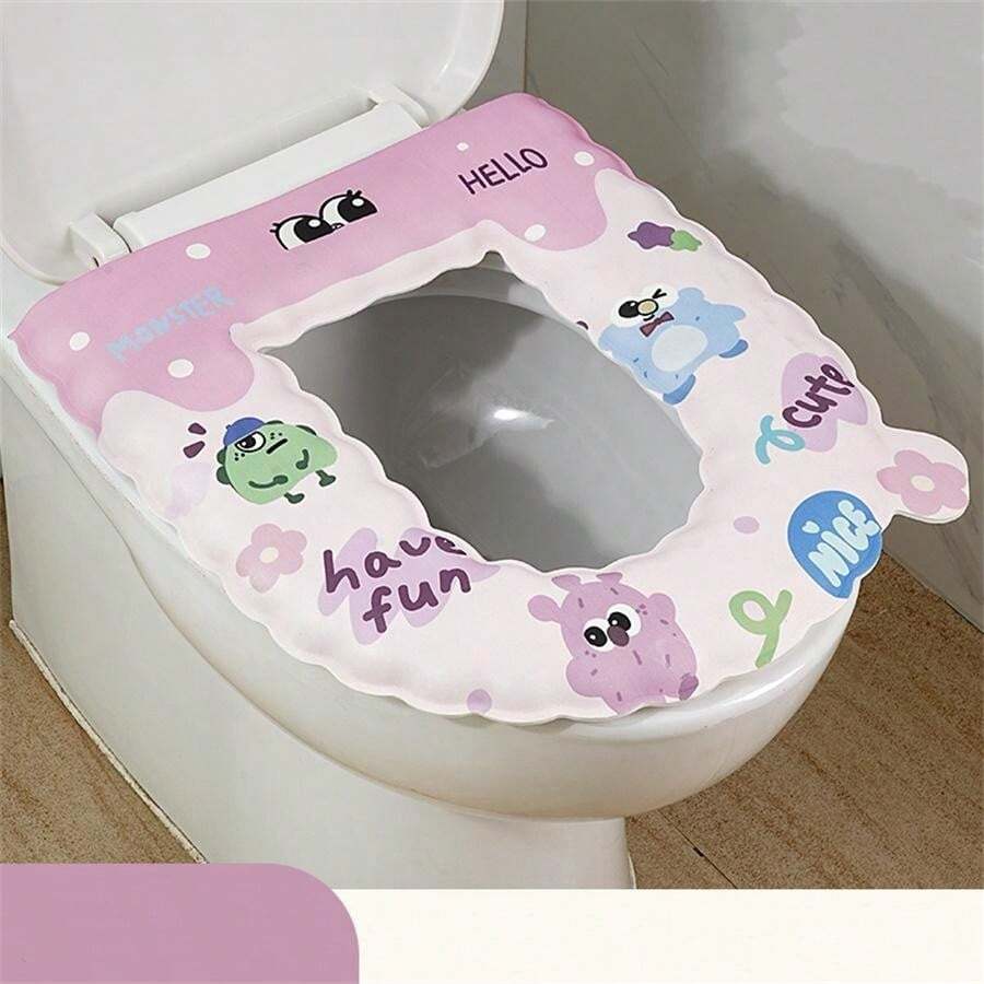 Toilet Cartoon Paste Waterproof 2024 Washless Thick Cushion Toilet Four ...