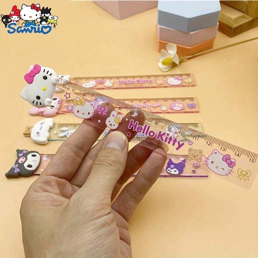 Sanrio Cartoon Ruler Set: Adorable 5.91inch Plastic Rulers Featuring ...