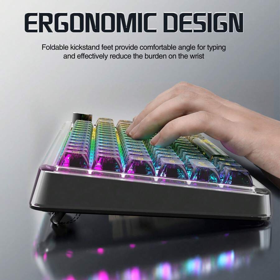 FREEWOLF FREEWOLF X ATTACK SHARK K75 Pro Transparent Mechanical ...