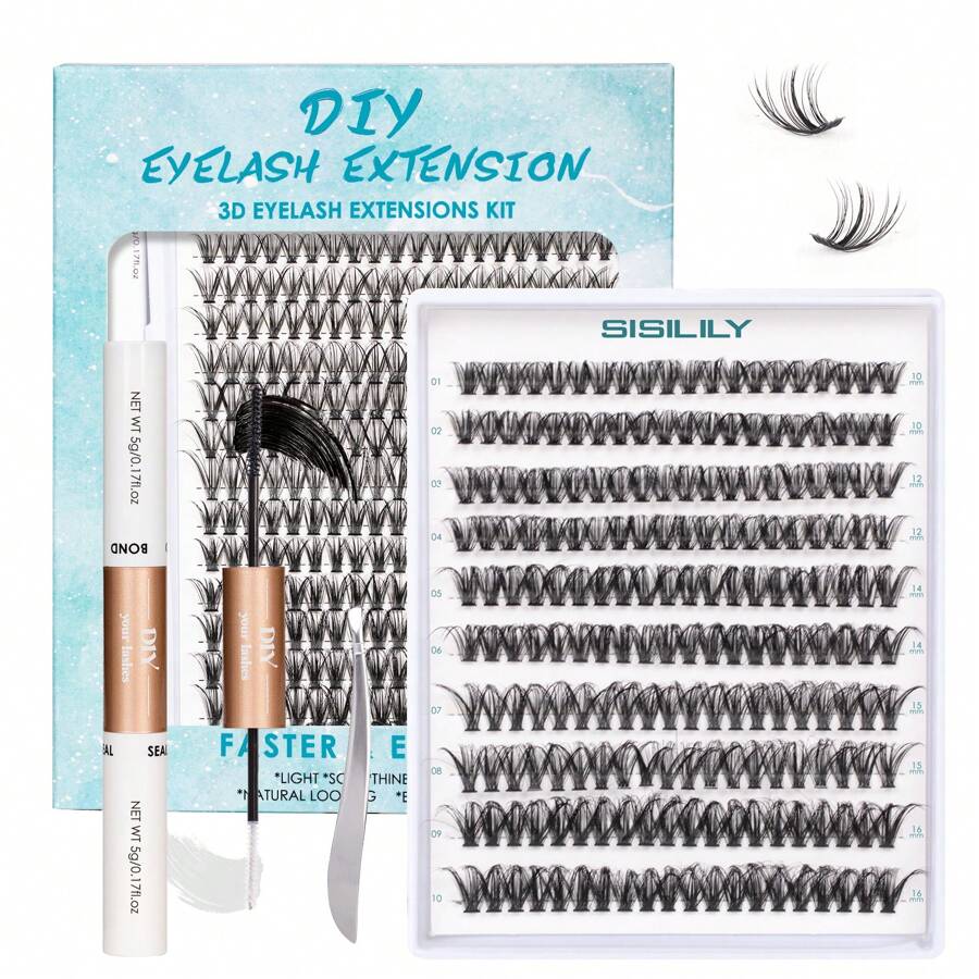 DIY Lashes Extension Kit Lash Clusters Set Individual Lashes With Bond ...