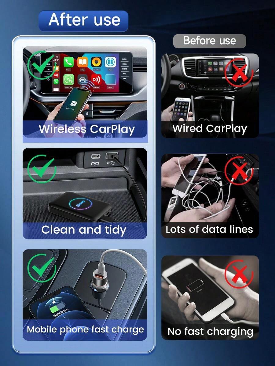 CARLINKIT CarlinKit Tbox Lite CarPlay AI Box, Système 3-en-1 ...