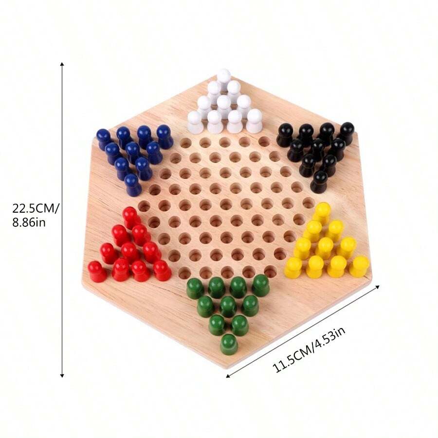 Outdoor Party Fun Wooden Hexagon Jumping Chess Board Game | SHEIN EUR