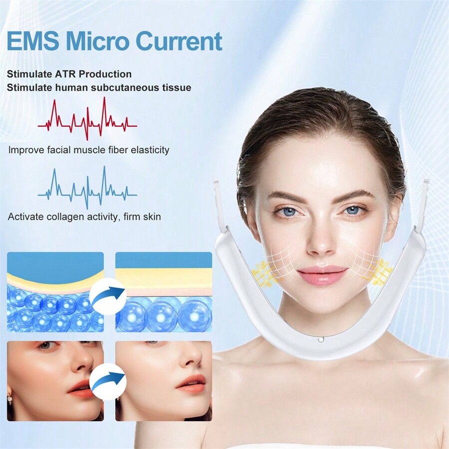 Machine de levage du visage EMS Microcurrent 12 vitesses Masseur facial ...