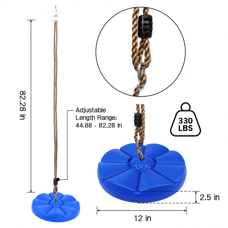 FURUIX Blue Disc Tree Swings Sets With 6.85 Ft Adjustable Rope Swing ...