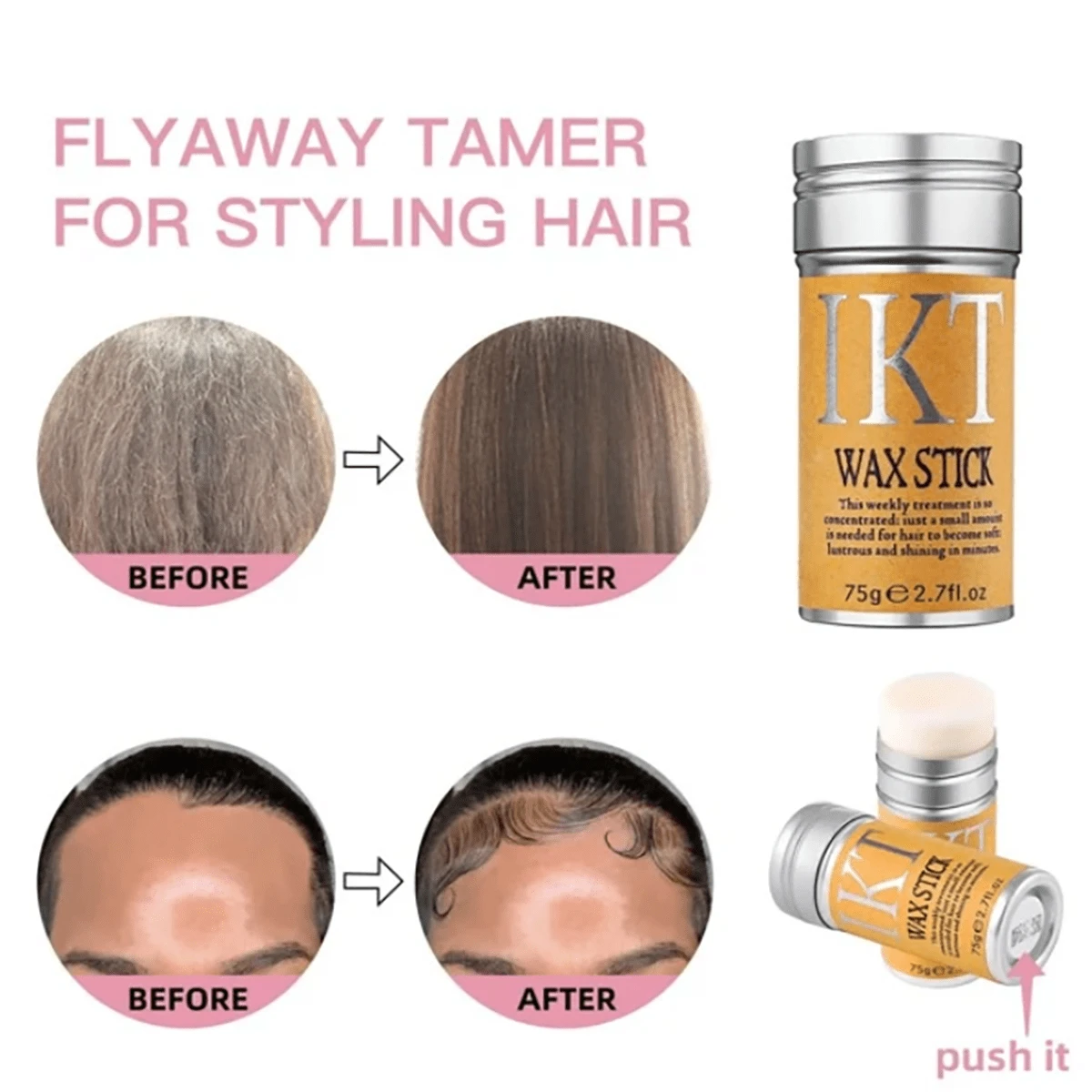 IKT Hair Wax Stick, Anti-Frizz & Hair Styling Gel For Braiding ...