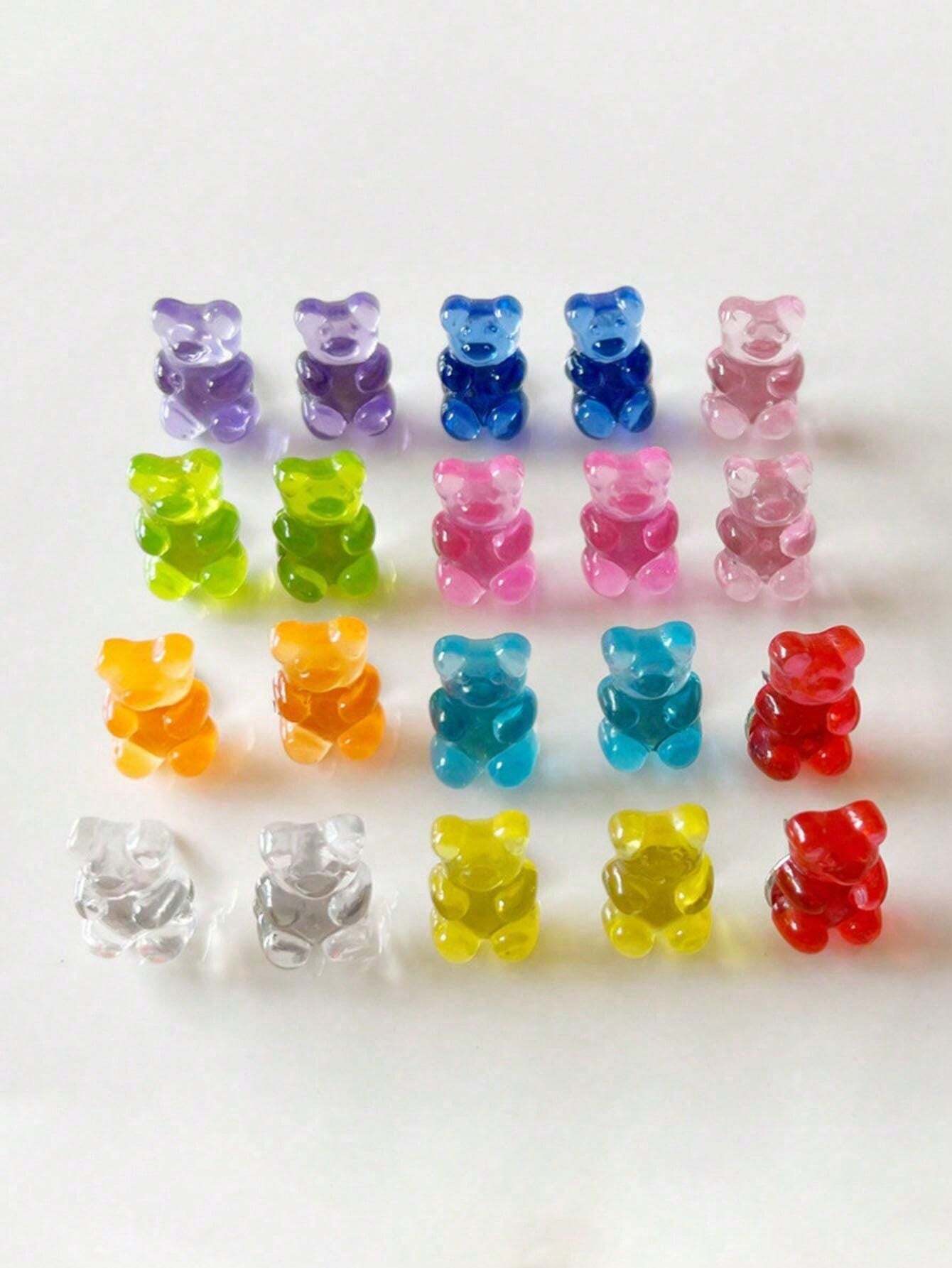 10pcs Mixed Color Cute Cartoon Resin Teddy Bear Push Pins For Cork ...