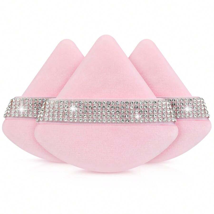 6/3 Pcs Luxurious Diamond Powder Puffs - Textura macia de veludo e ...