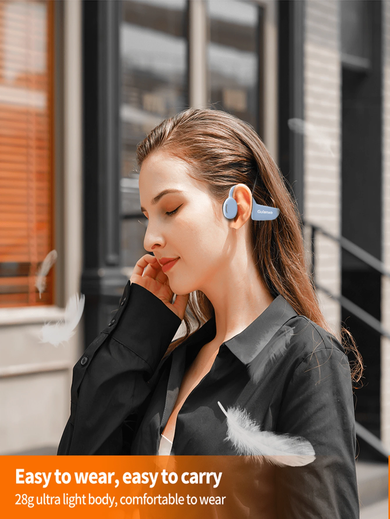 Gulanxo Open Earphones Wireless 5.3 Bone Conduction Earphones Comfortable Sweatproof 15H Battery ...