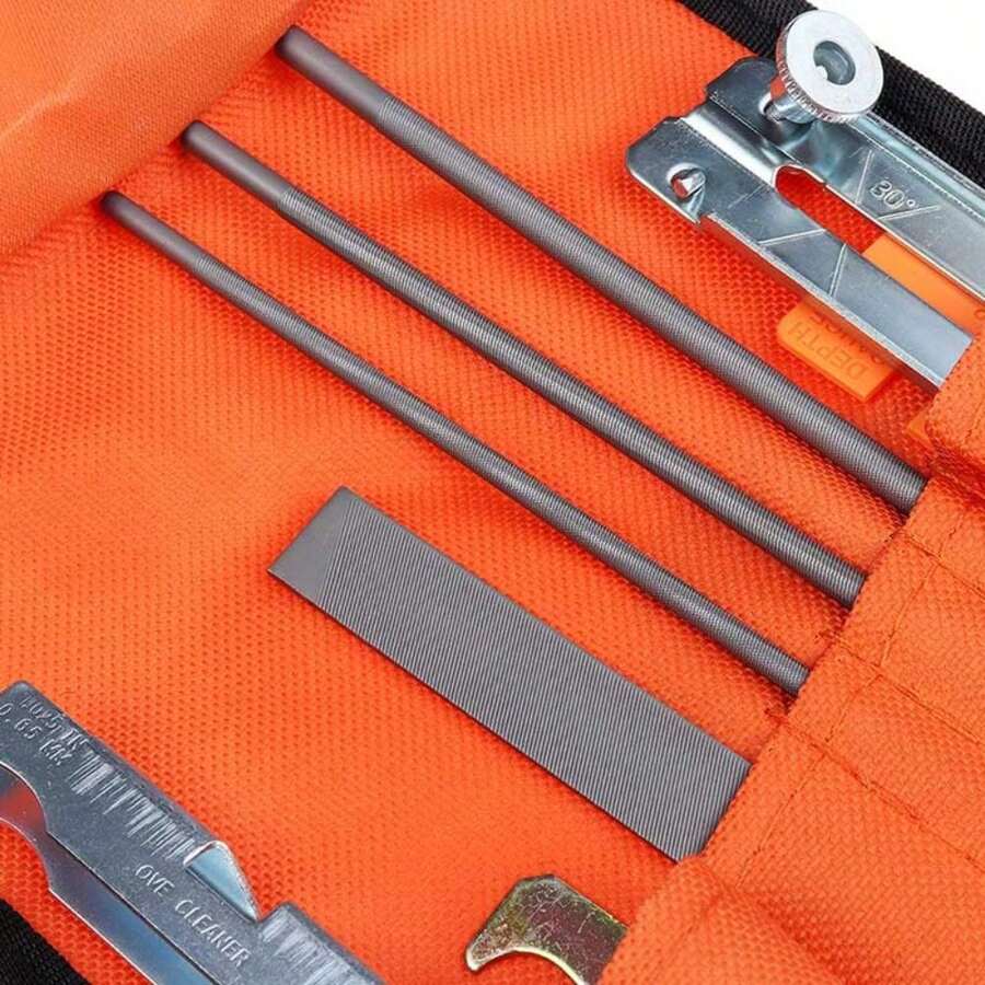 10pcs Chainsaw Sharpening Kit Set, Including Round File, Wooden Handle ...