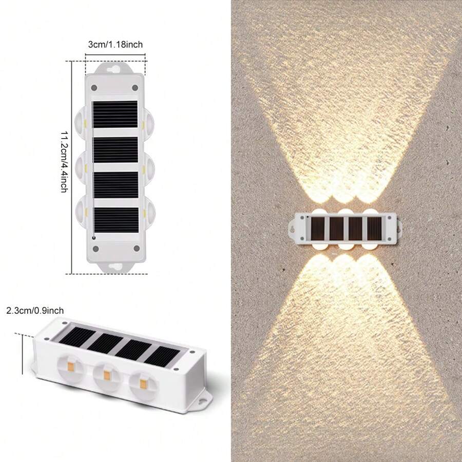 [4 UNIDADES] Luz de pared solar para exteriores IP44 resistente al agua ...