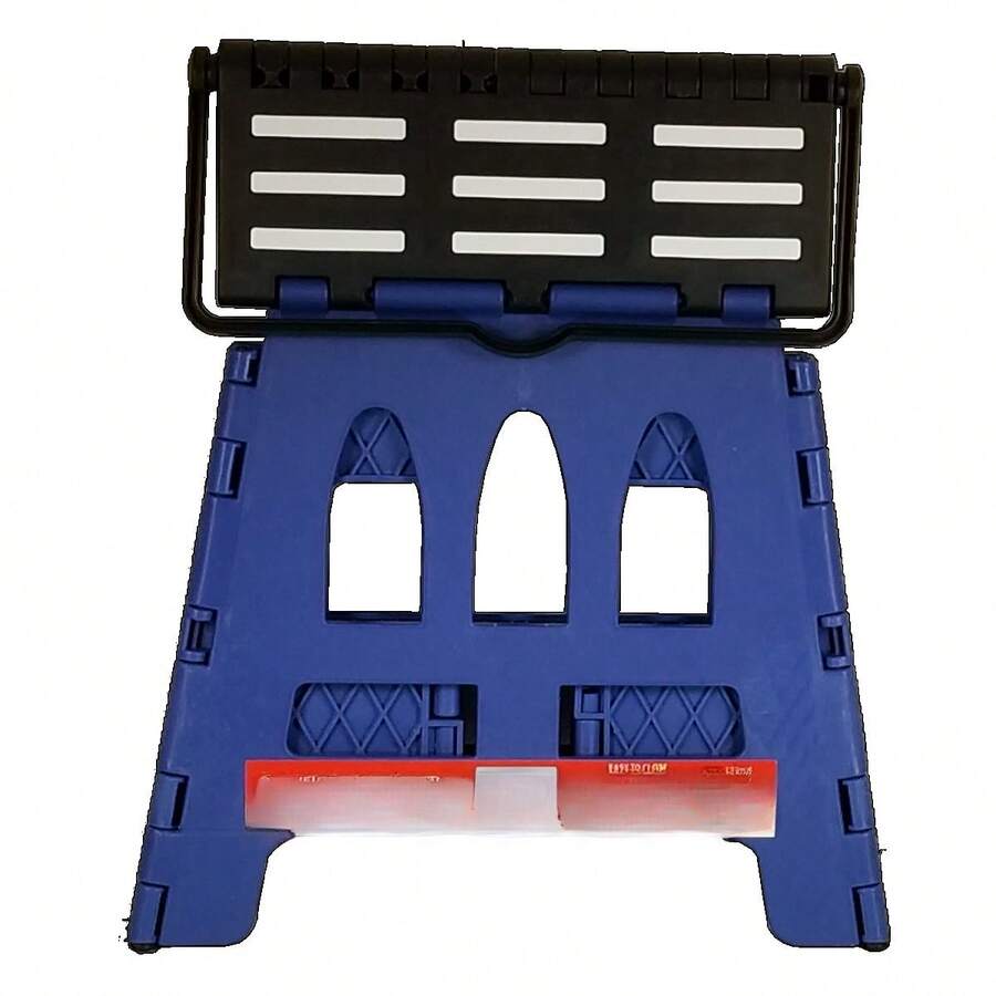 12.5-Inch Blue Plastic Step Stool, Folds In One Step, Easy To Carry ...