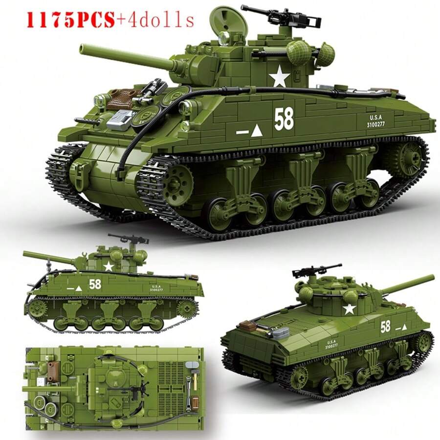 World WarII Weapons M4A3 SHERMAN Medium Tank Model CollectOrnaments ...