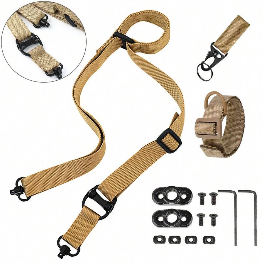 2 Point Rifle Strap QD Sling + M LOK Rail Mounts Buckle Base + D-Ring ...