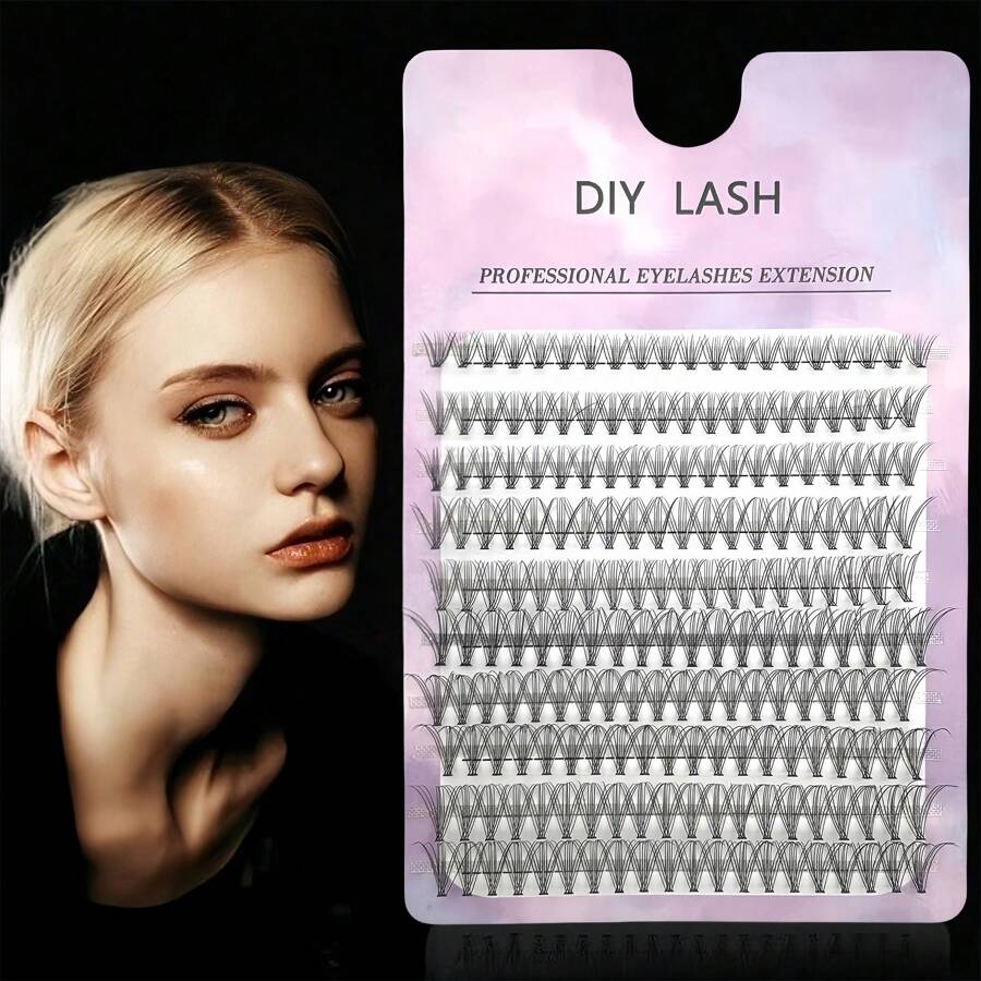 200 DIY Set zum Verlängern der Wimpern - Einzelne Wimperenbüschel, die zu Hause Salon-Qualität ...