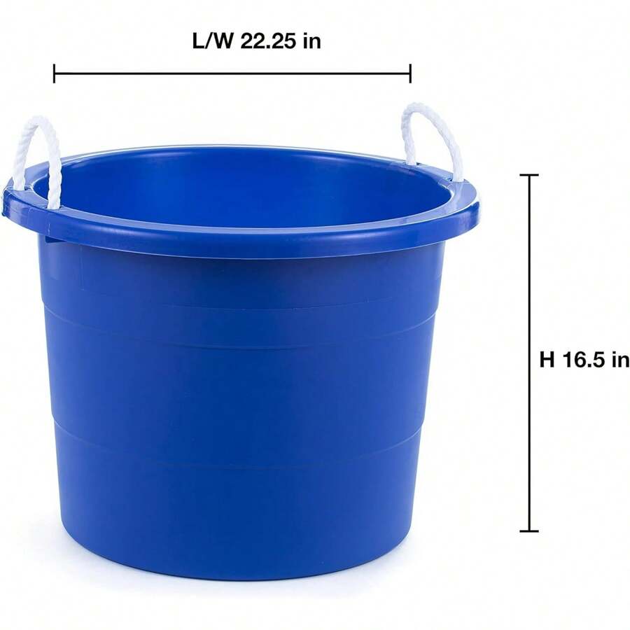 Easy-Access Storage Rope Handle Tub, 19 Gallon, Blue, 2 Count | SHEIN USA
