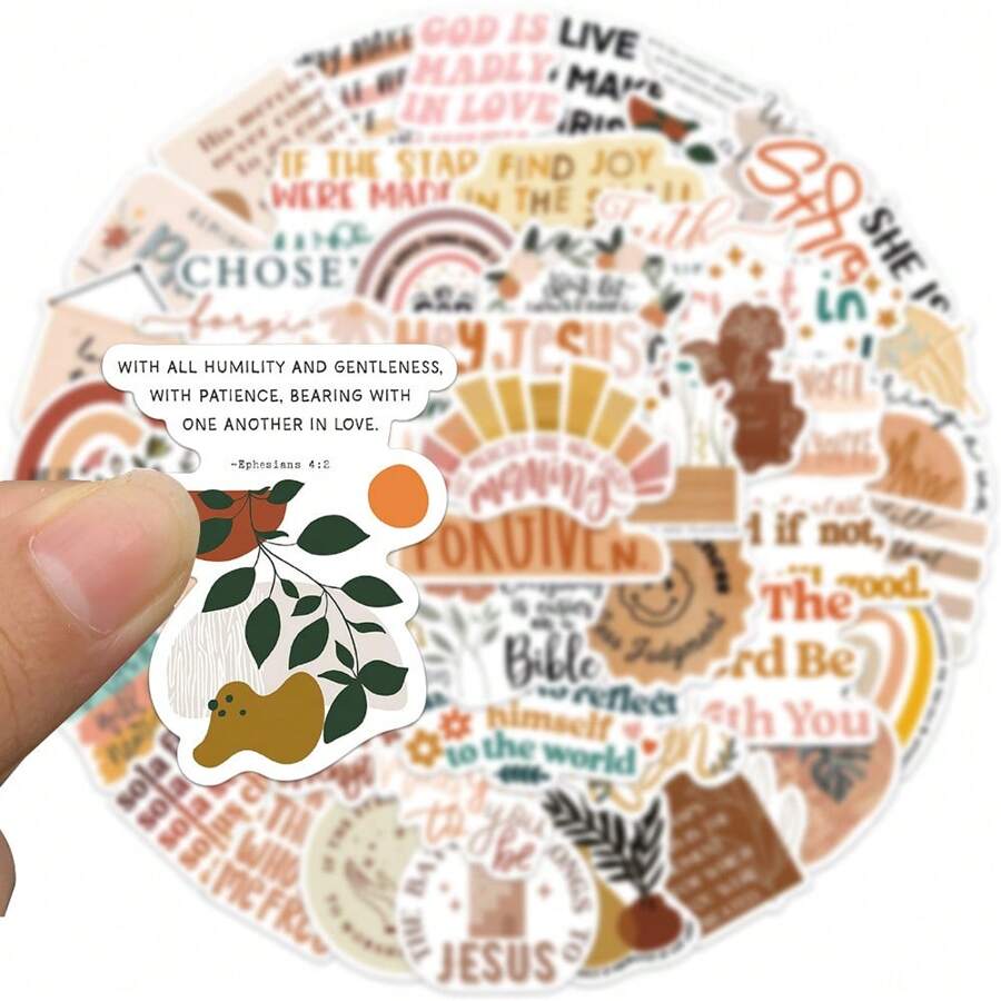 50Pcs Religious Ttickers Bible Verse Stickers Graffiti Stickers Boho ...