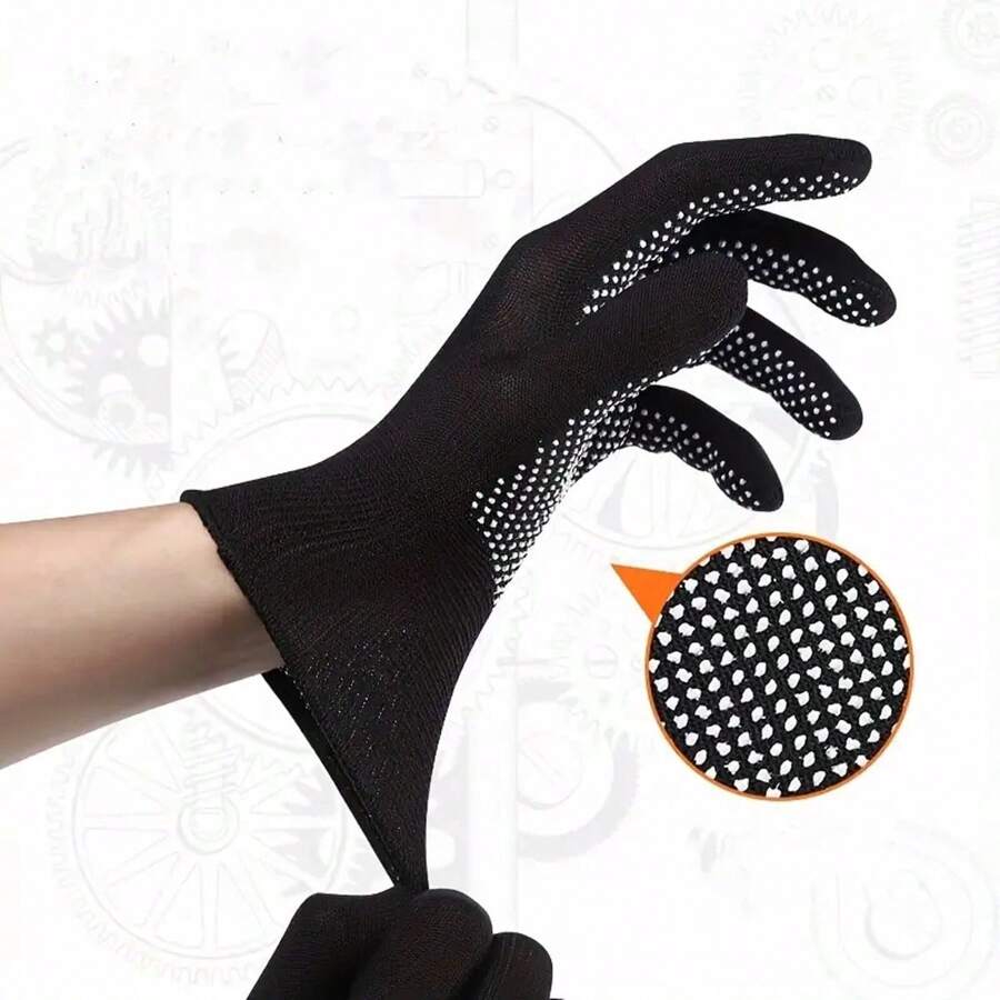 2/5/10pcs Nylon Dot Anti-Slip Rubber Coated Work Gloves, Suitable For ...