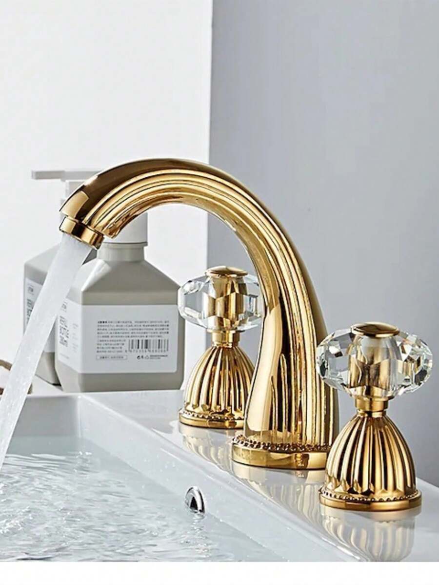Basin Faucet Hot And Cold Bathroom Sink Mixer Black Brass Material ...